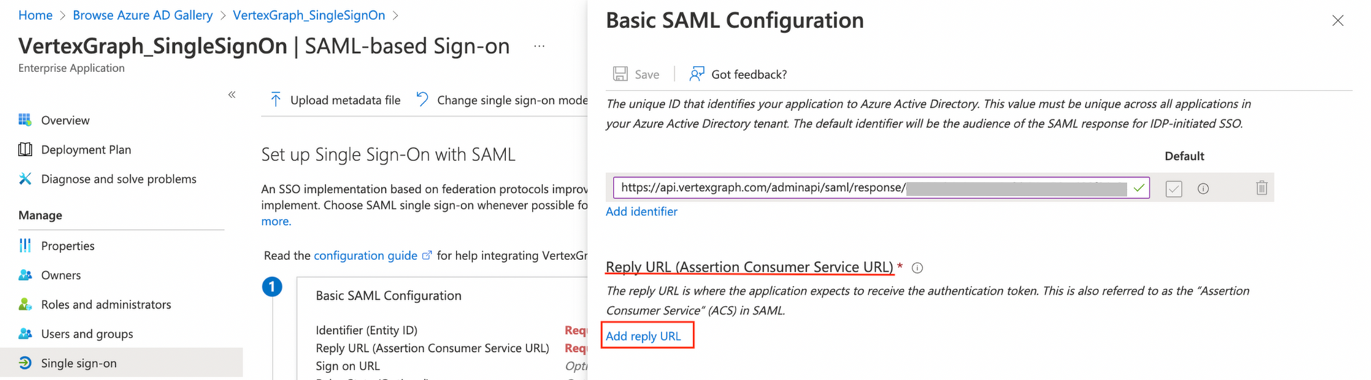 How to set up Single Sign-on to VertexGraph with Azure AD – VertexGraph